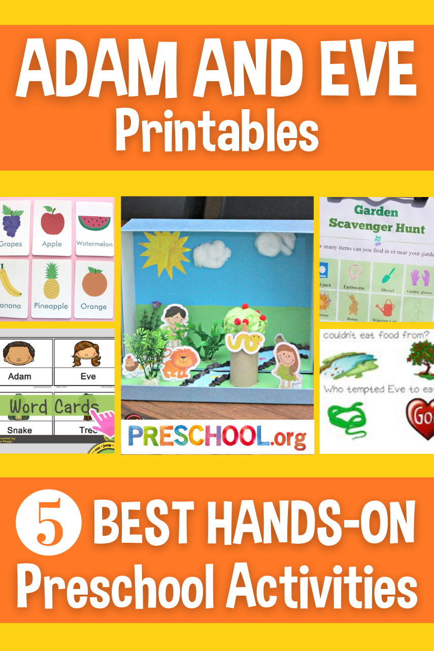 The 5 Best PRINTABLES for ADAM AND EVE Preschool Theme - Preschool.org