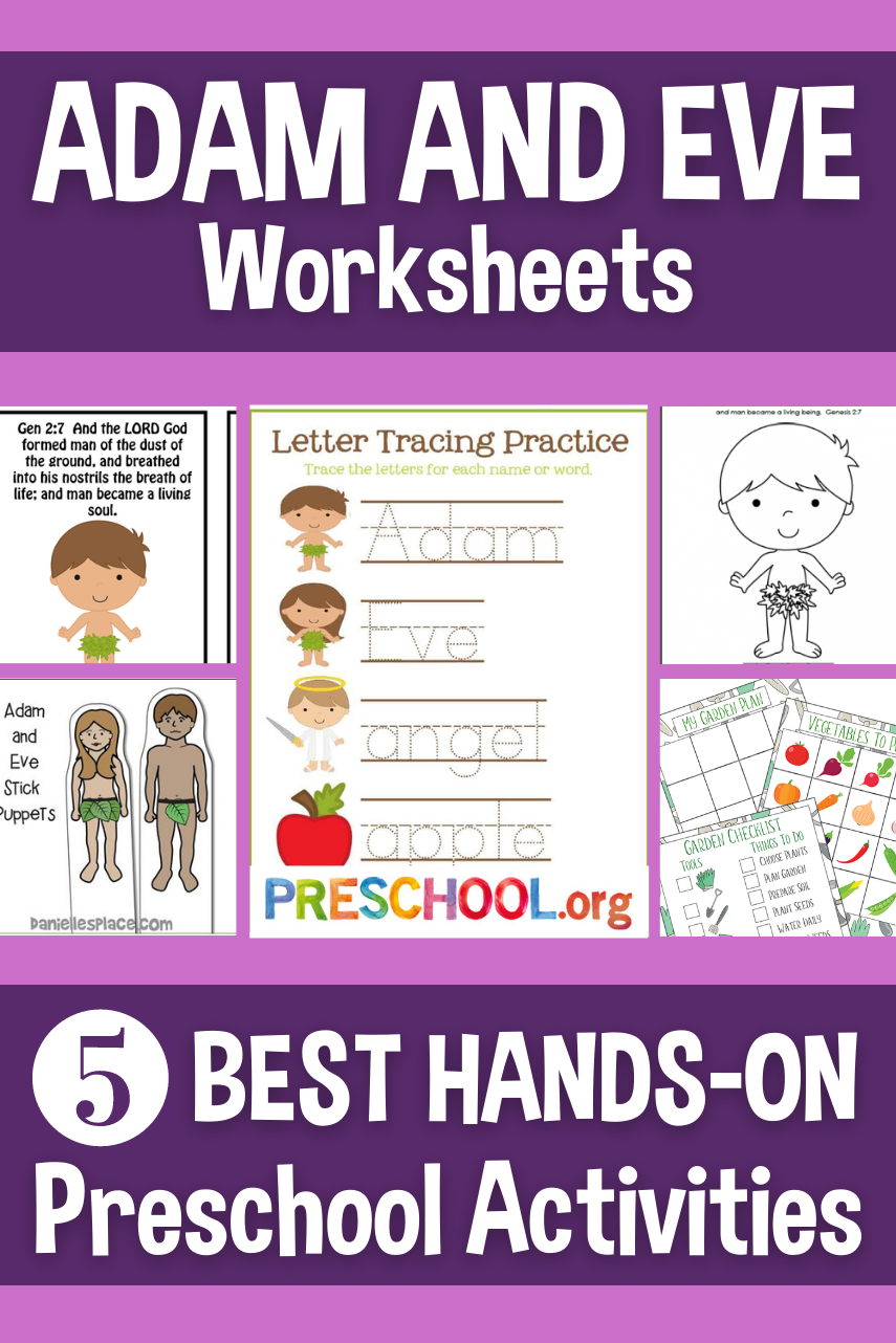 The 5 Best WORKSHEETS for ADAM AND EVE Preschool Theme - Preschool.org