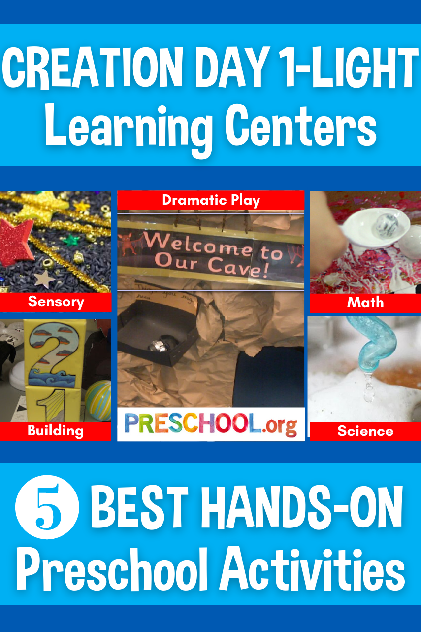 The 5 Best LEARNING CENTER Activities for CREATION DAY 1-LIGHT ...