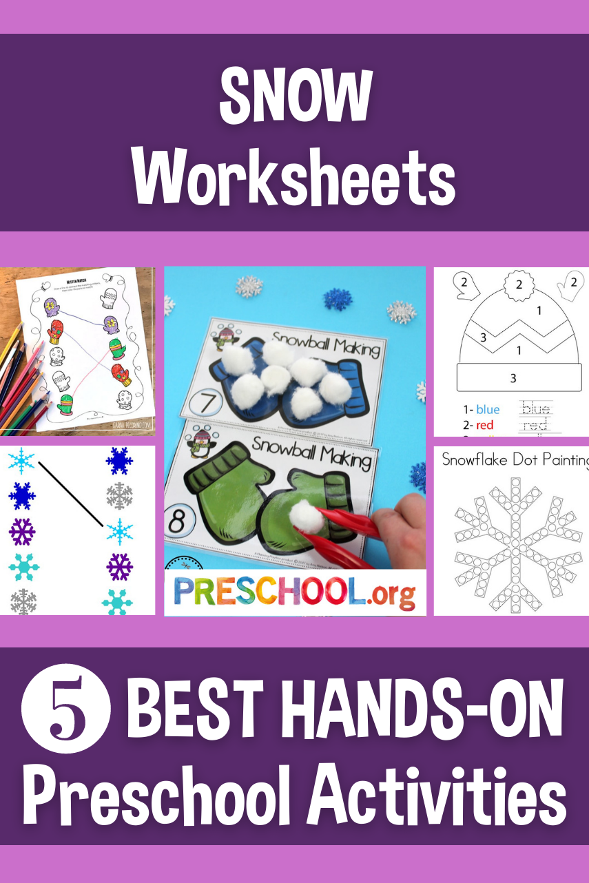 The 5 Best WORKSHEETS for SNOW Preschool Theme - Preschool.org