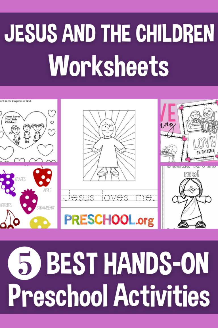 The 5 Best WORKSHEETS for JESUS AND THE CHILDREN Preschool Theme ...